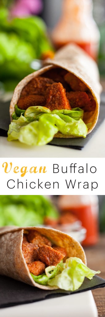 Buffalo Chicken Caesar Wrap - Vegan Recipe - The Edgy Veg