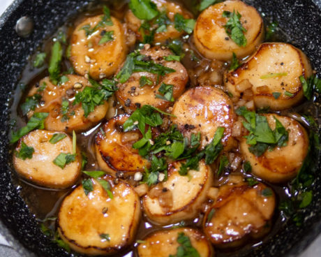Vegan Scallops & Garlic Butter Sauce - The Edgy Veg