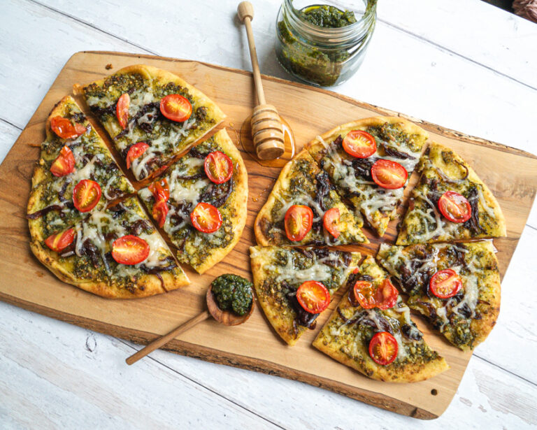 Naan Pesto Pizza Recipe - The Edgy Veg