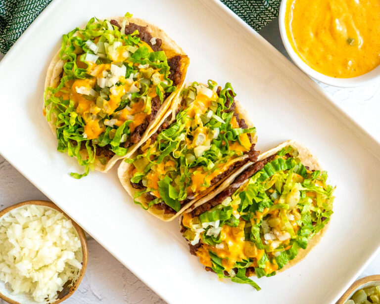 Vegan Big Mac Tacos - The Edgy Veg